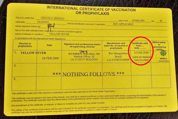 Renew Your Yellow Fever Vaccination Certificate in 7 Minutes