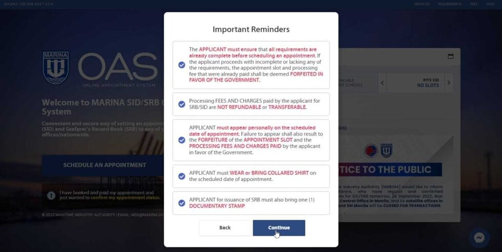 MARINA SID/ SRB (Seaman’s Book) Online Application 2024 | Captain’s ...