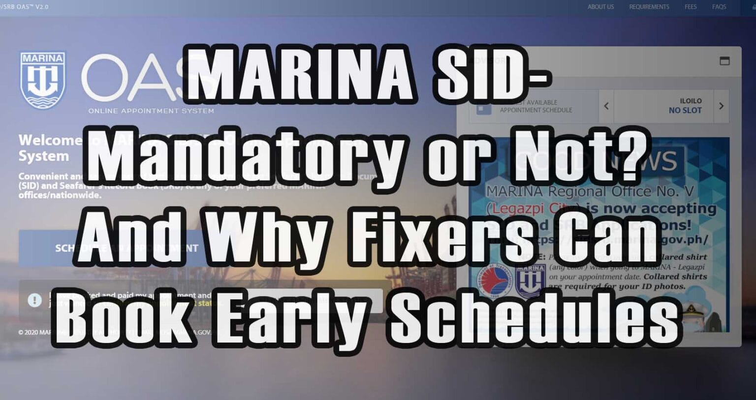 MARINA SID - Mandatory or Not? And Why Fixers Can Book Their Schedules ...