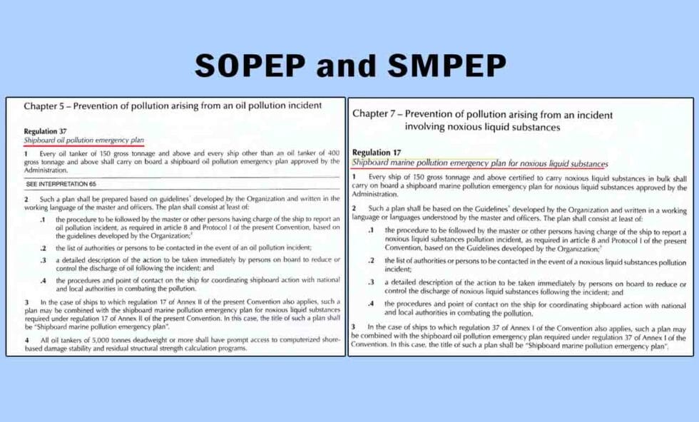 What is the Difference Between SOPEP and SMPEP? | Captain’s Mode Maritime